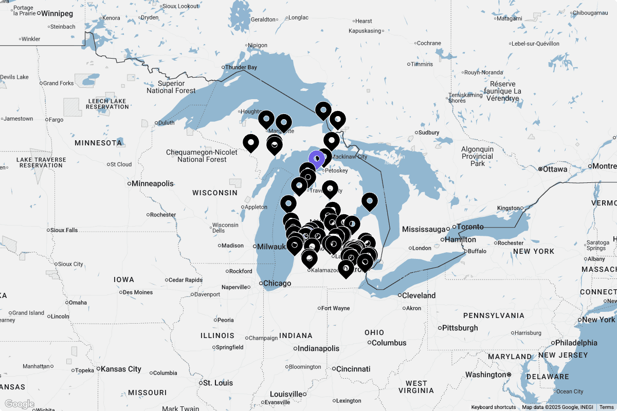 MI half-marathon race locations map