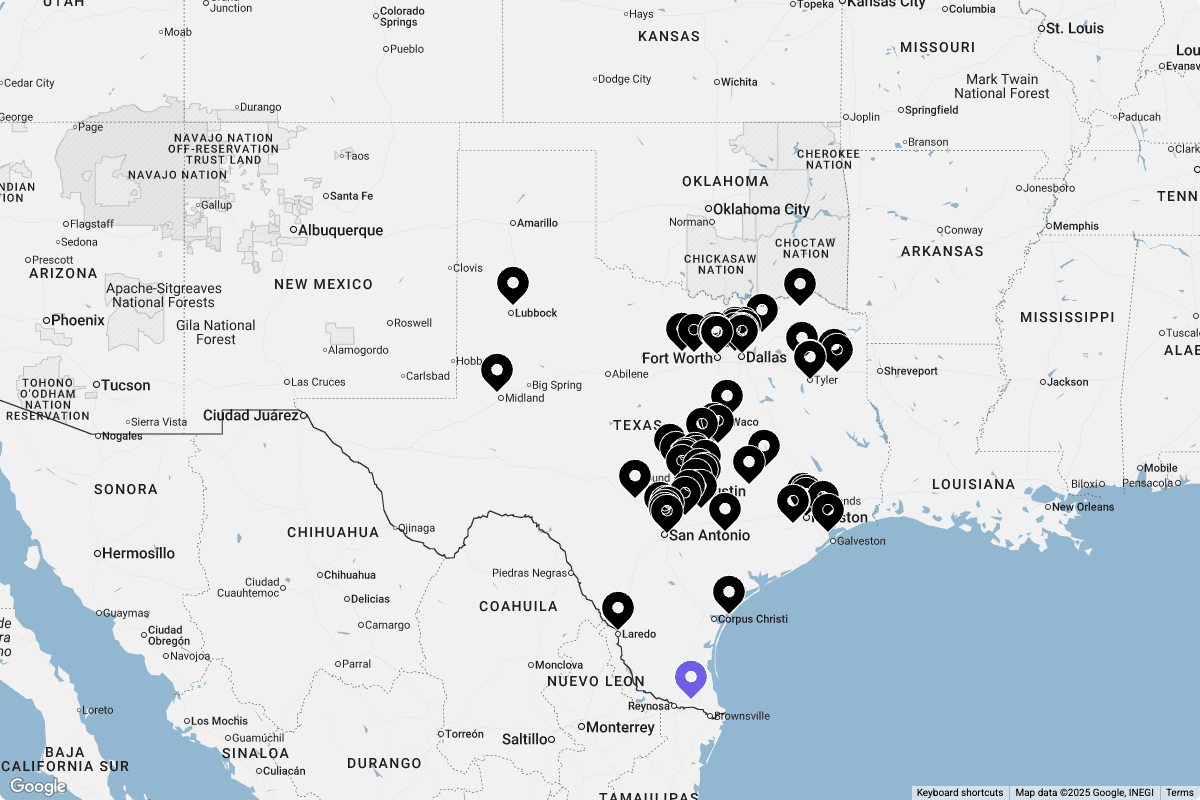 TX half-marathon race locations map