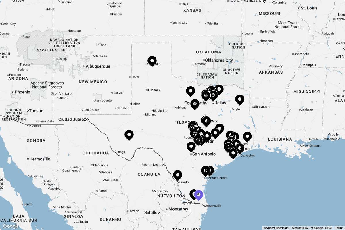 TX marathon race locations map